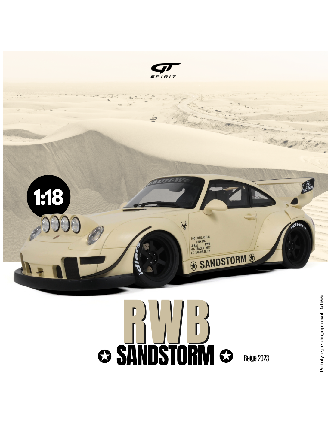 Voiture Miniature Porsche Sandstorm 2023 1/18 - GT566 GT SPIRIT